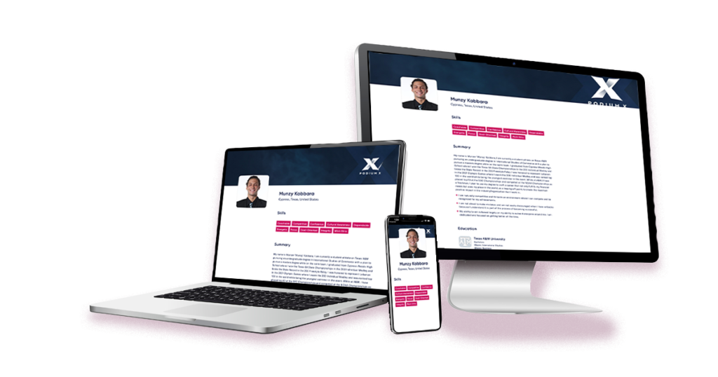 podiumx.com University Partner Helps Athletes Tell Story